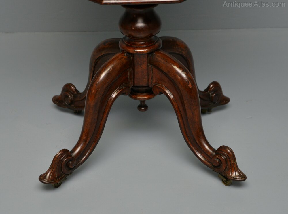 Victorian Burr-Walnut Sewing Work Table as510a780 - Antiques Atlas
