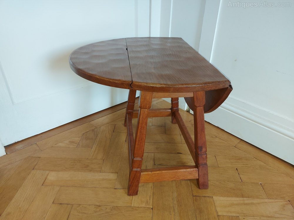 Antiques Atlas - Late Arts & Crafts Oak Acorn Man Side Table