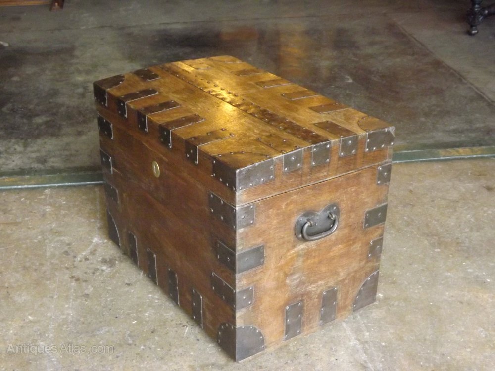 19th Century Oak And Steel Banded Silver Chest ac048a670 - Antiques Atlas