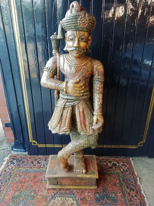 Antiques Atlas - Unusual Hardwood Carved Indian Figure.