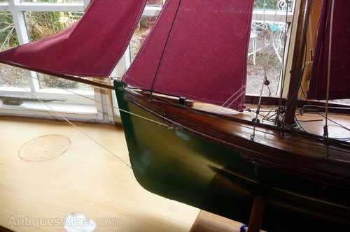 Antiques Atlas - Vintage 60"long Model Fishing Ketch Cawl