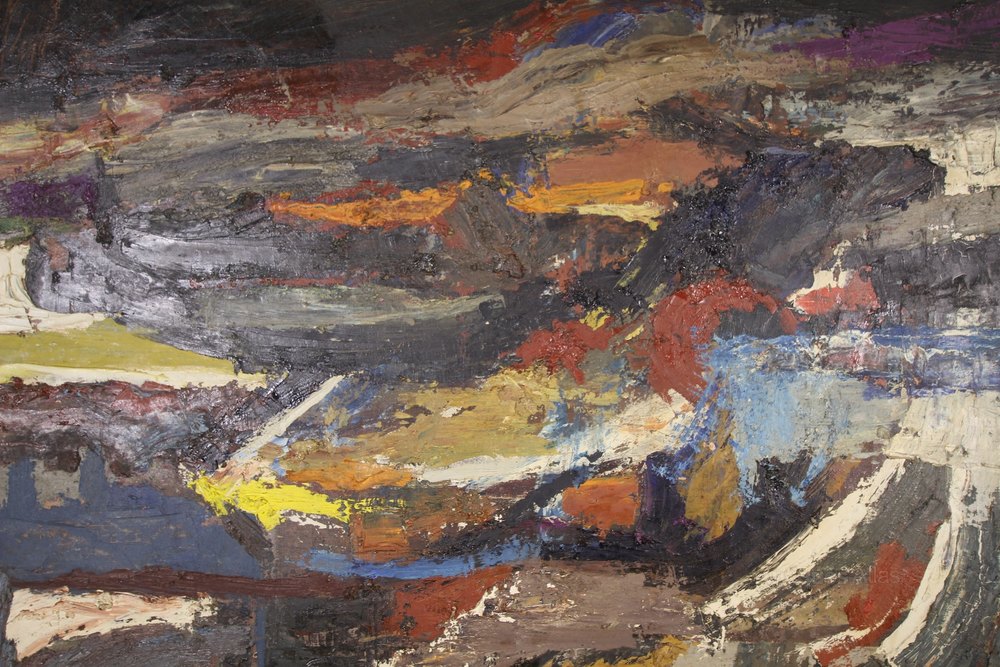 Antiques Atlas - 1960's Large Vintage Abstract Oil Painting By Rasmussen