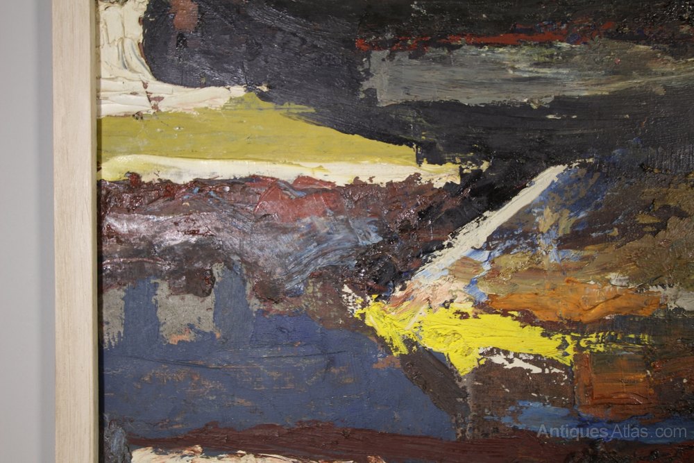 Antiques Atlas - 1960's Large Vintage Abstract Oil Painting By Rasmussen