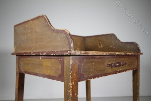 19th C Original Painted Pine Antique Side Table as111a8310 - Antiques Atlas