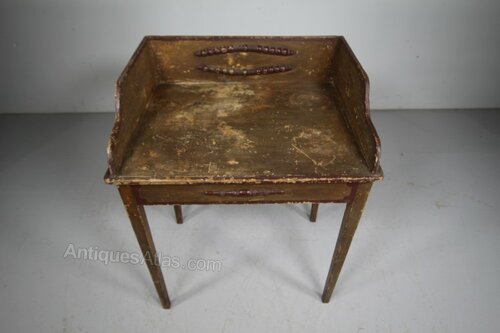 19th C Original Painted Pine Antique Side Table as111a8310 - Antiques Atlas