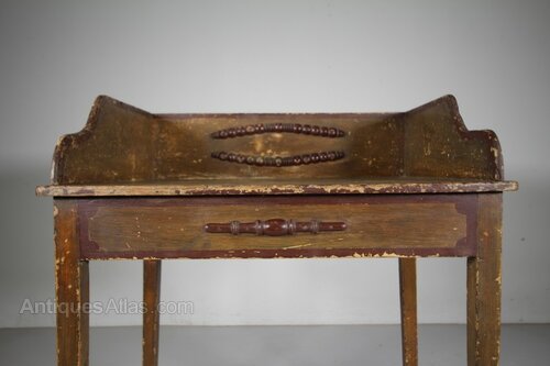 19th C Original Painted Pine Antique Side Table as111a8310 - Antiques Atlas