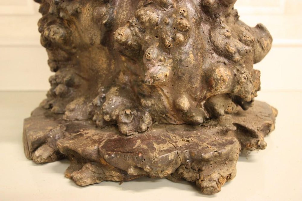 Antique Grotto Burr Wood Stand/Side Table. - Antiques Atlas