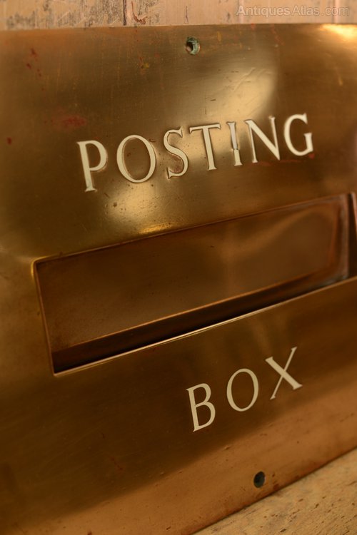 Antiques Atlas - English Edwardian Antique Brass Posting Box Plate