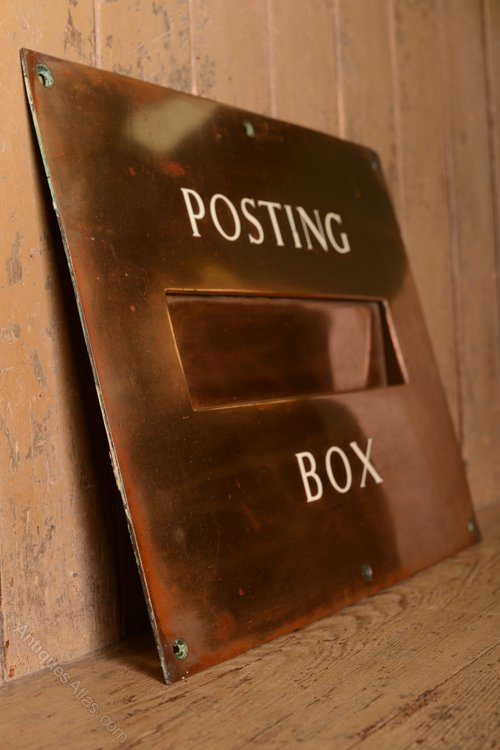 Antiques Atlas - English Edwardian Antique Brass Posting Box Plate