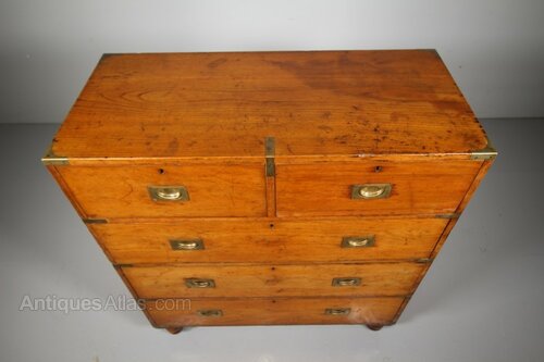 English Quality Antique Military Chest Of Drawers as111a8307 - Antiques ...