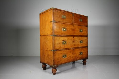 English Quality Antique Military Chest Of Drawers as111a8307 - Antiques ...