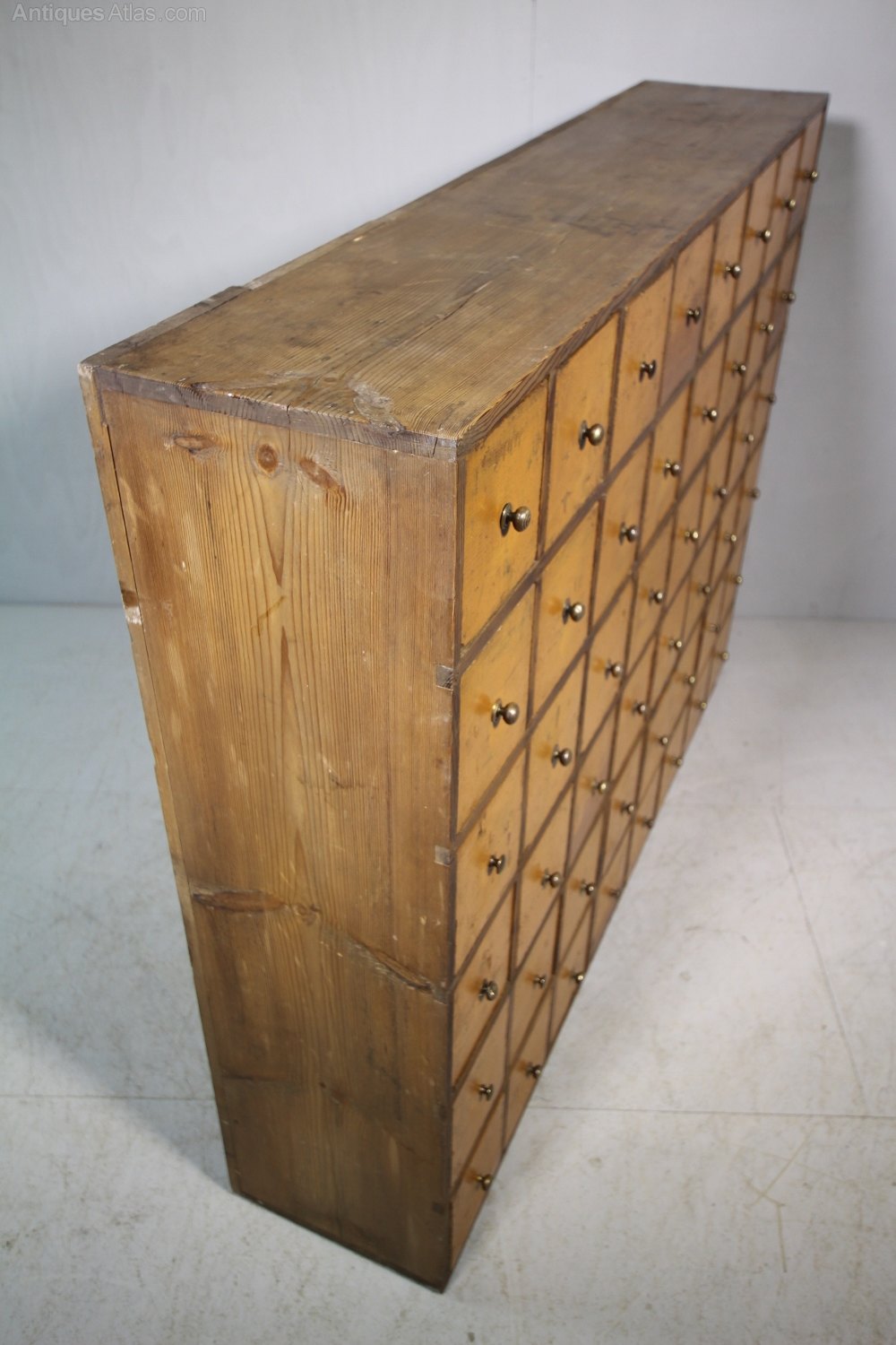 Large English Antique Bank Of Seed Drawers. - Antiques Atlas