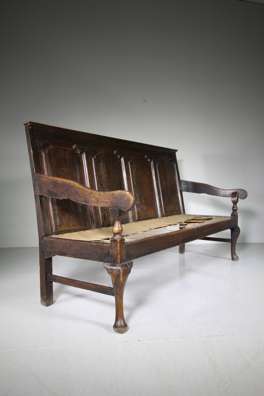 North Of England Georgian Antique Oak Settle Seat - Antiques Atlas