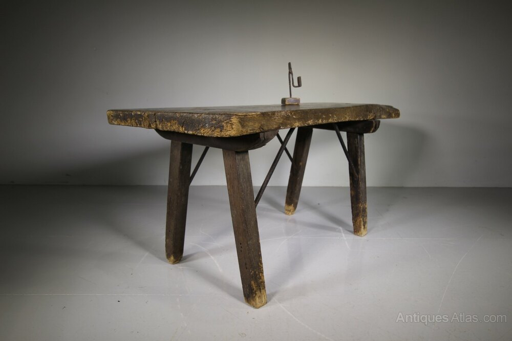 Rare 18th C Primitive English Antique Oak Table - Antiques Atlas