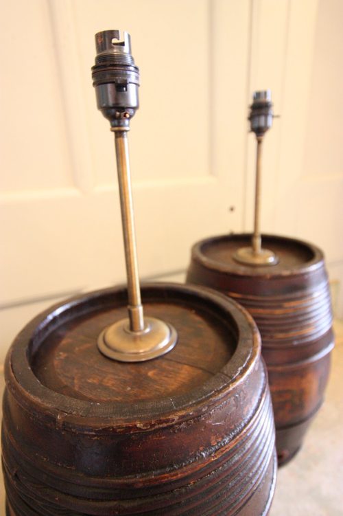 Antiques Atlas - Rare Pair Of English Antique Oak Keg Lamps. as111a2438 ...