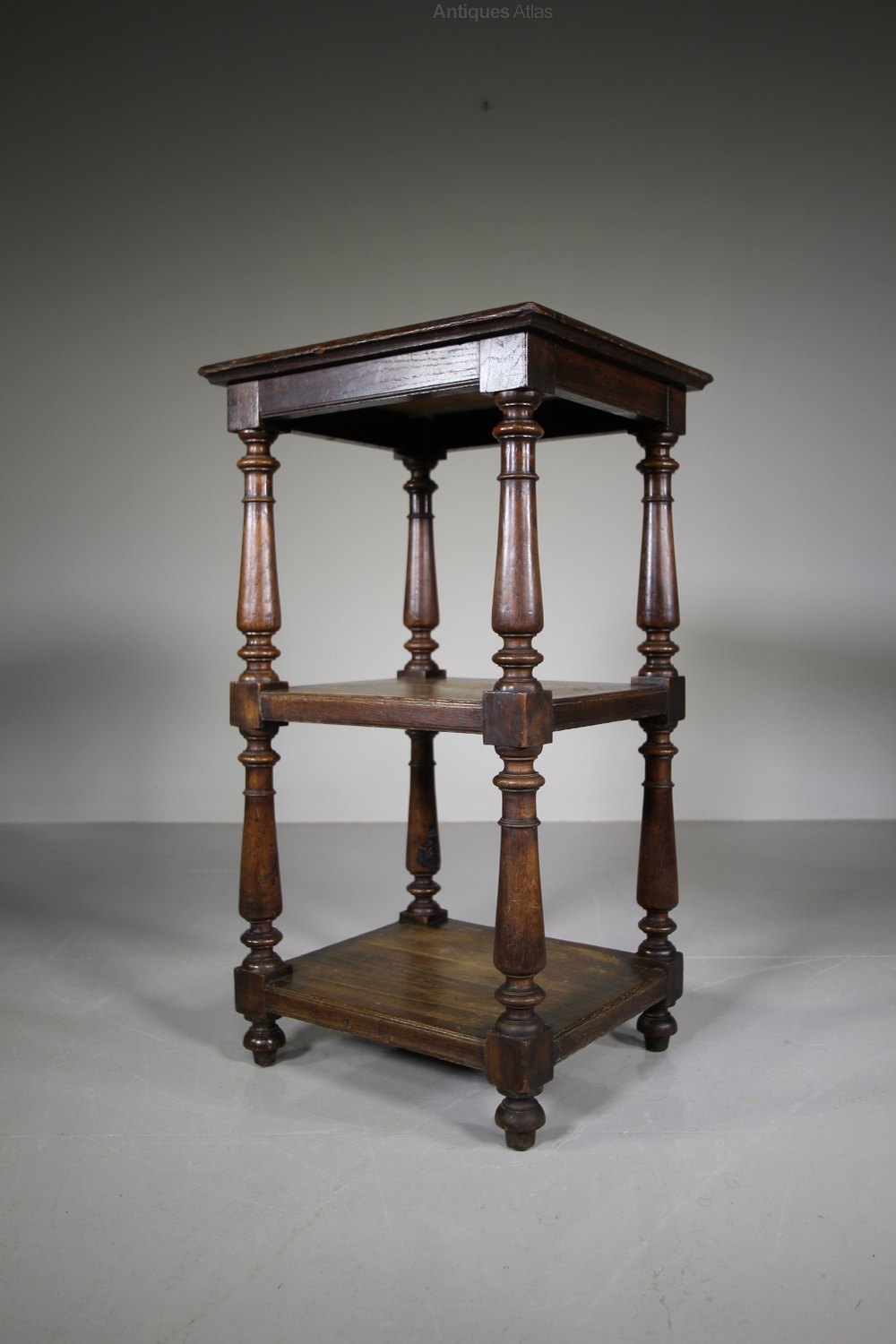 Three Tiered 19th Century Antique Oak Stand - Antiques Atlas