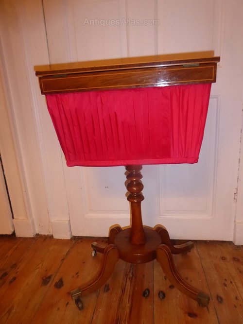 English Regency Sewing Table - Antiques Atlas
