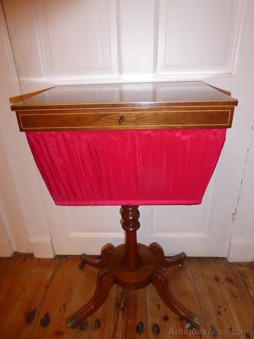 English Regency Sewing Table - Antiques Atlas