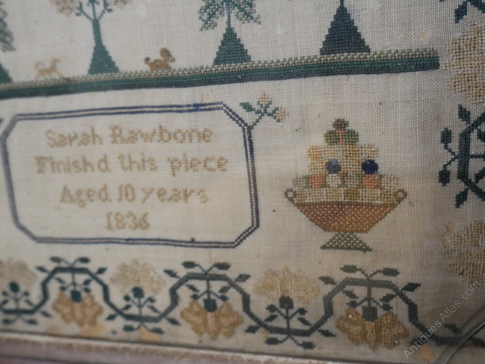 Antiques Atlas - Needlework Sampler Dated 1836