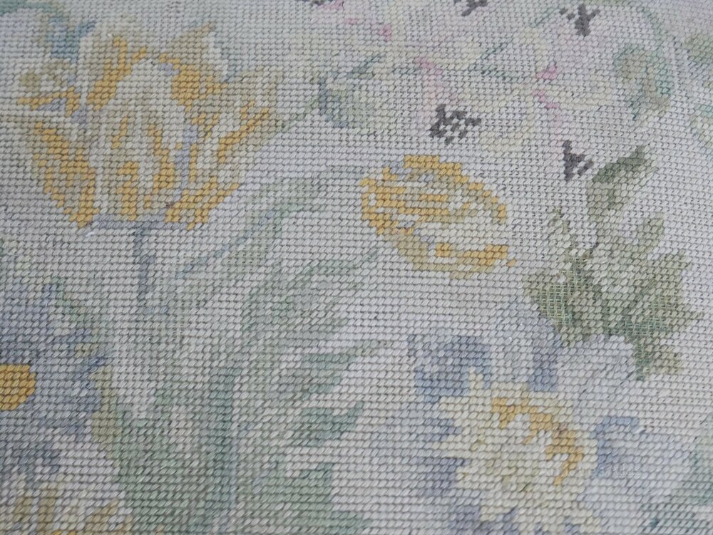 Needlework Upholstered Stool as789a2856 - Antiques Atlas