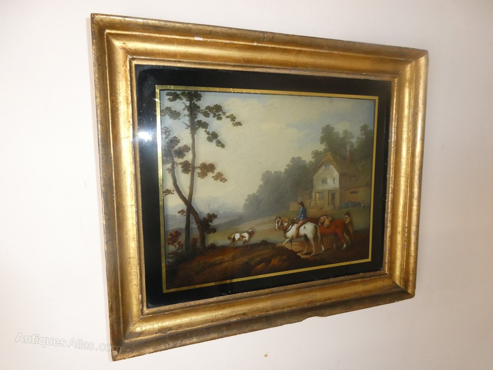 Antiques Atlas - Painting With Reverse Glass Painting