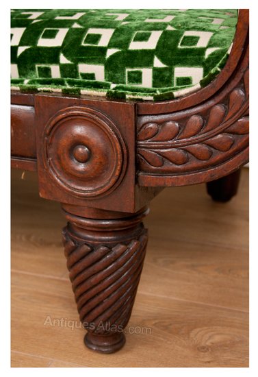 A Regency Double Scroll Ended Mahogany Sofa Re Upholstered - Antiques Atlas