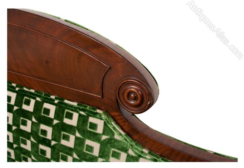 A Regency Double Scroll Ended Mahogany Sofa Re Upholstered - Antiques Atlas