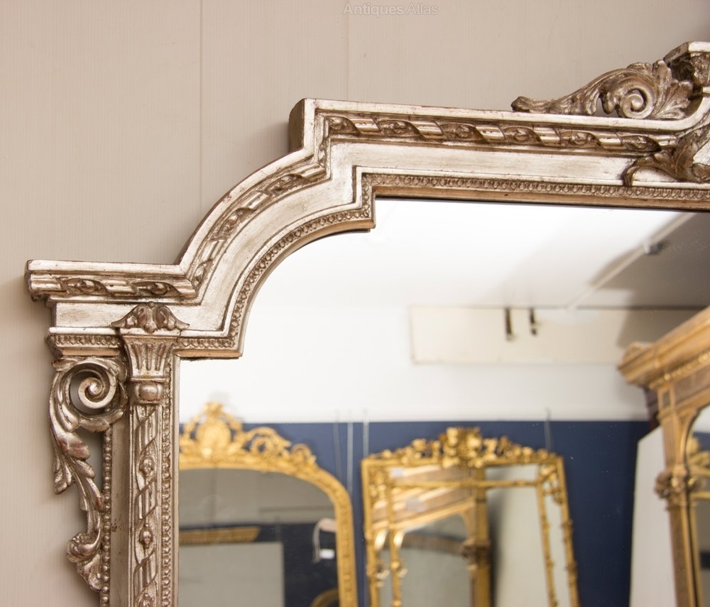 Antiques Atlas - English Overmantle Mirror In Silver Gilt.