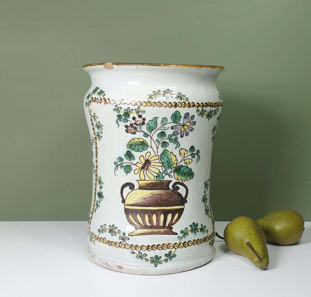 Antiques Atlas - 18th C Decorated Delft Vase