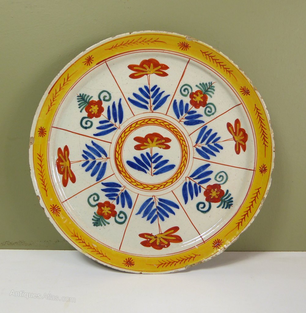 Antiques Atlas - 18th C Delft Polychrome Plate
