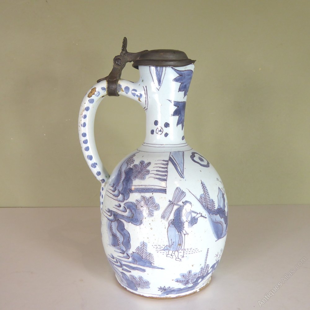 Antiques Atlas - 18th C Delft Wine Jug