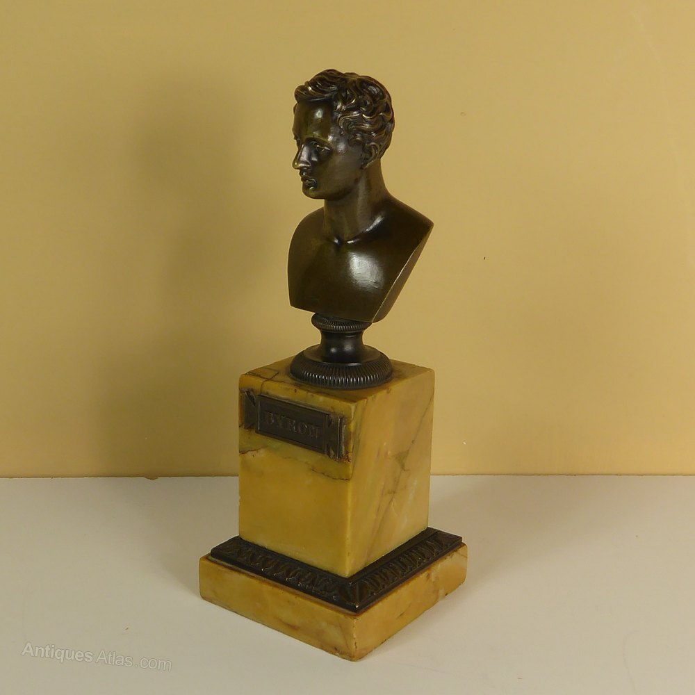 Antiques Atlas - 19th C Bronze Bust Of Byron