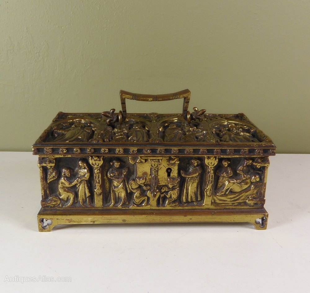 Antiques Atlas - 19th C Brass And Gilt Casket