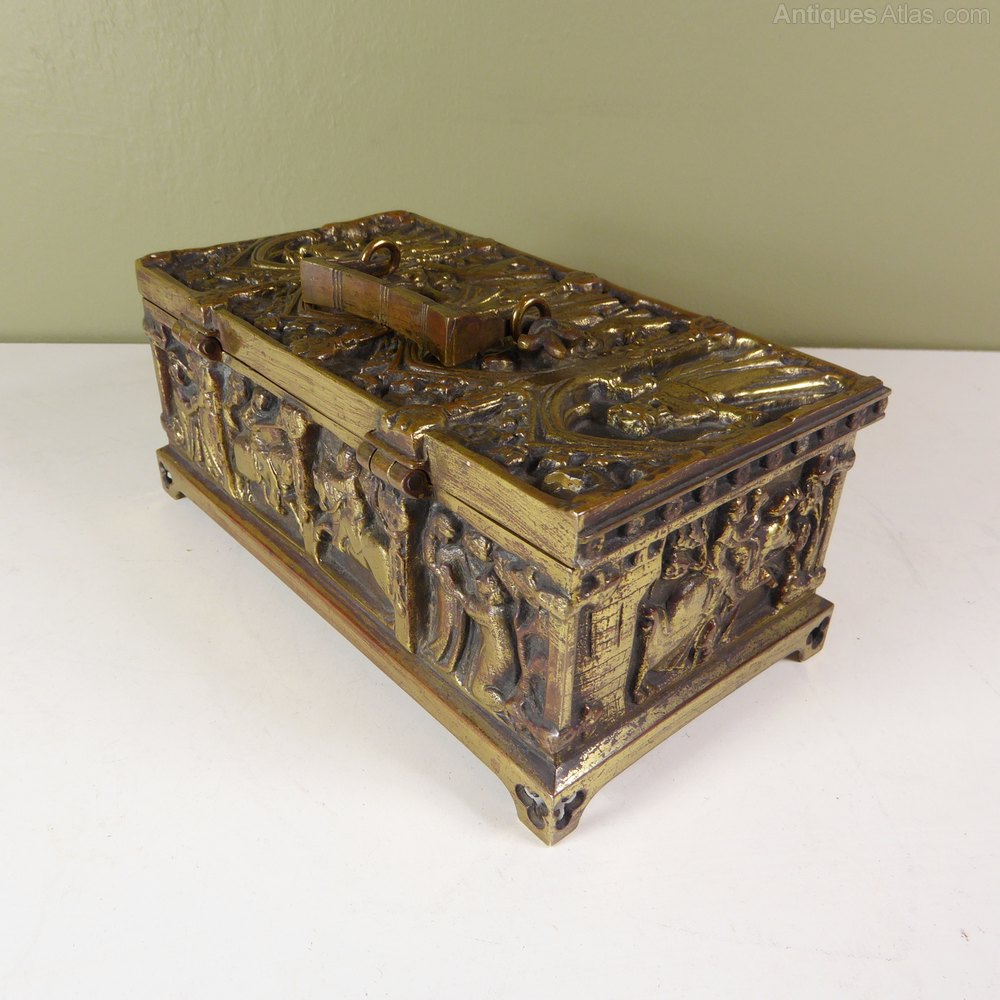 Antiques Atlas - 19th C Brass And Gilt Casket