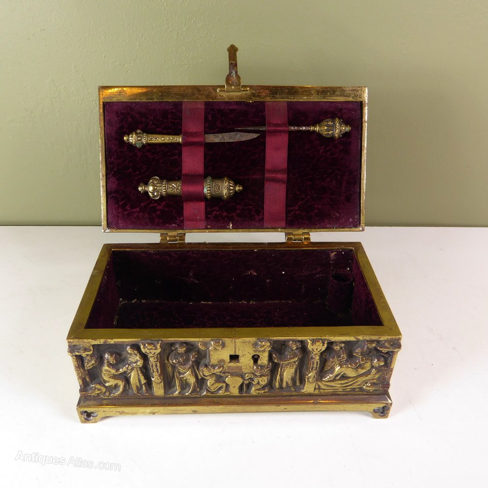 Antiques Atlas - 19th C Brass And Gilt Casket