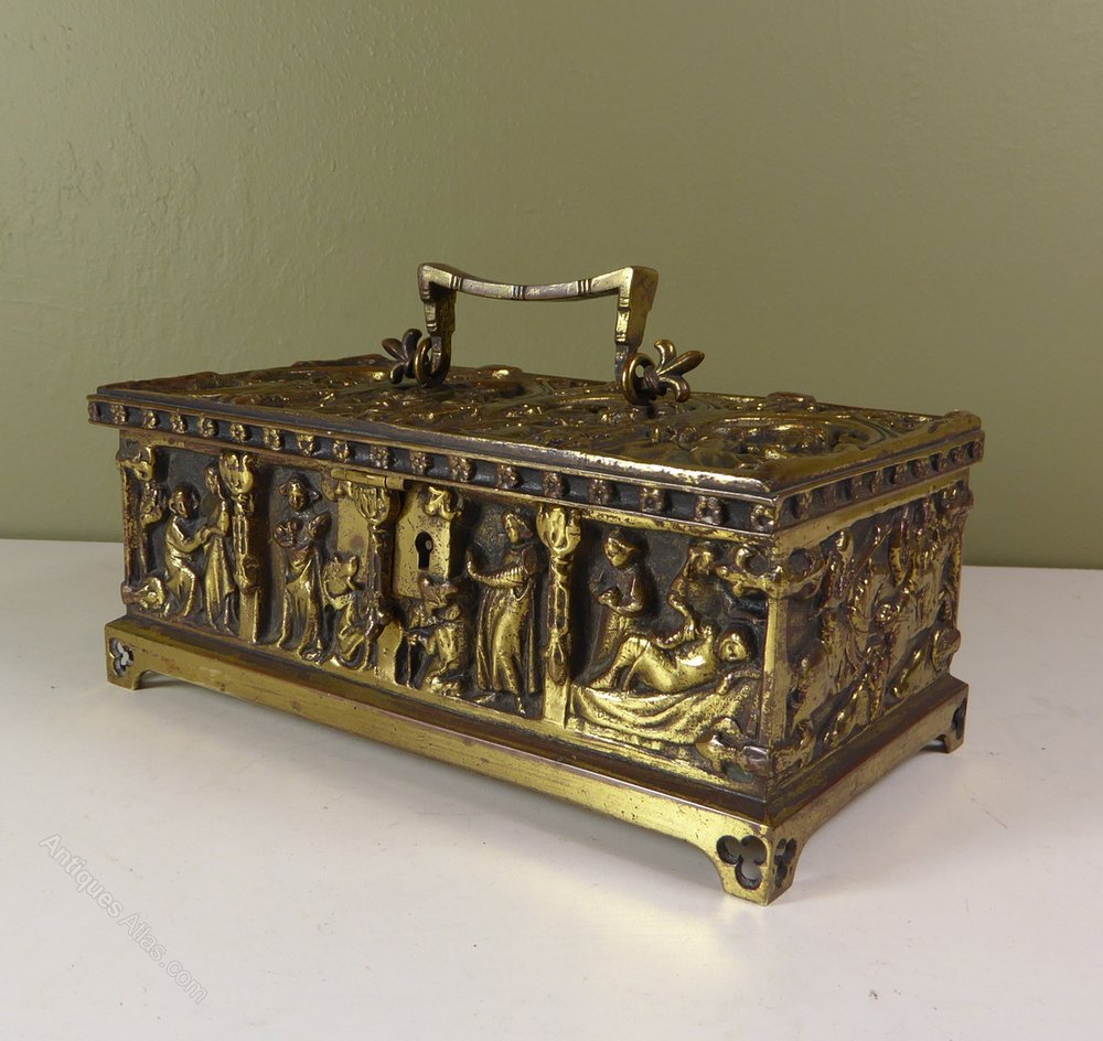 Antiques Atlas - 19th C Brass And Gilt Casket