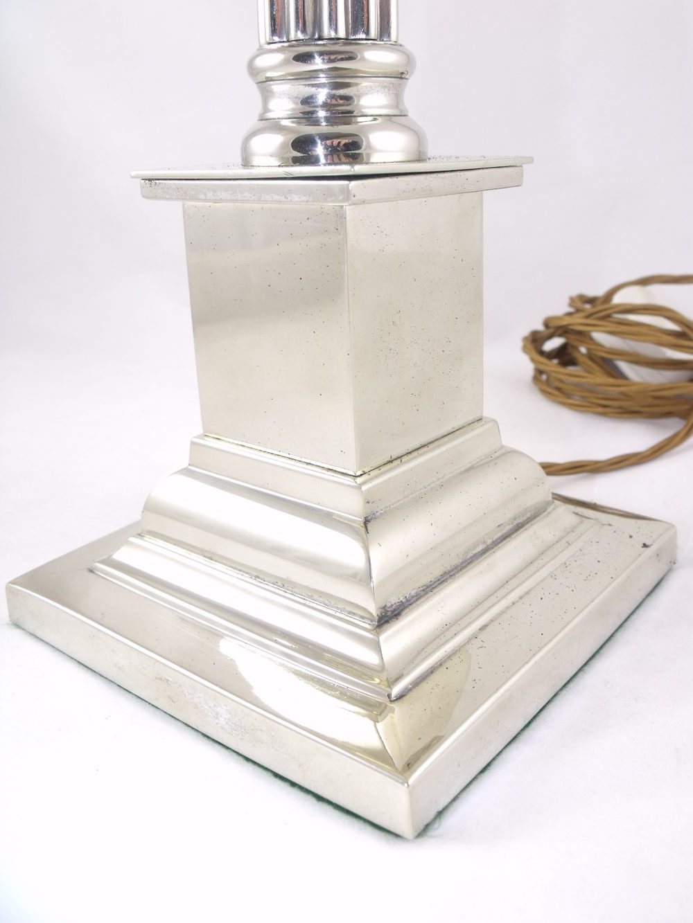 Antiques Atlas - 19th C Silver Plated Lamp Base