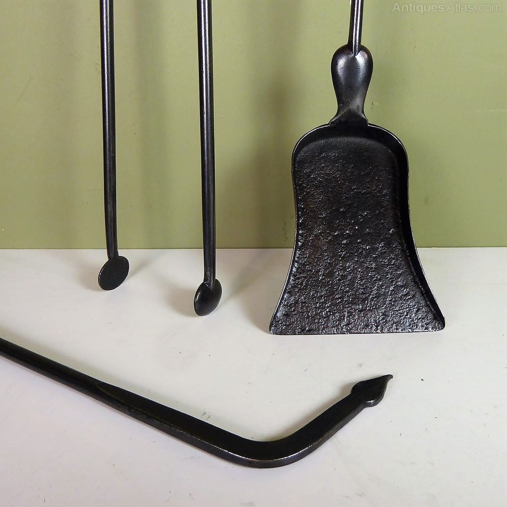 Antiques Atlas - A Set Of Three 19thC Steel Fire Tools.