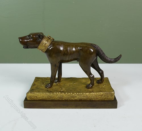 Antiques Atlas - Early 19th C Bronze Figure Of A Talbot Dog