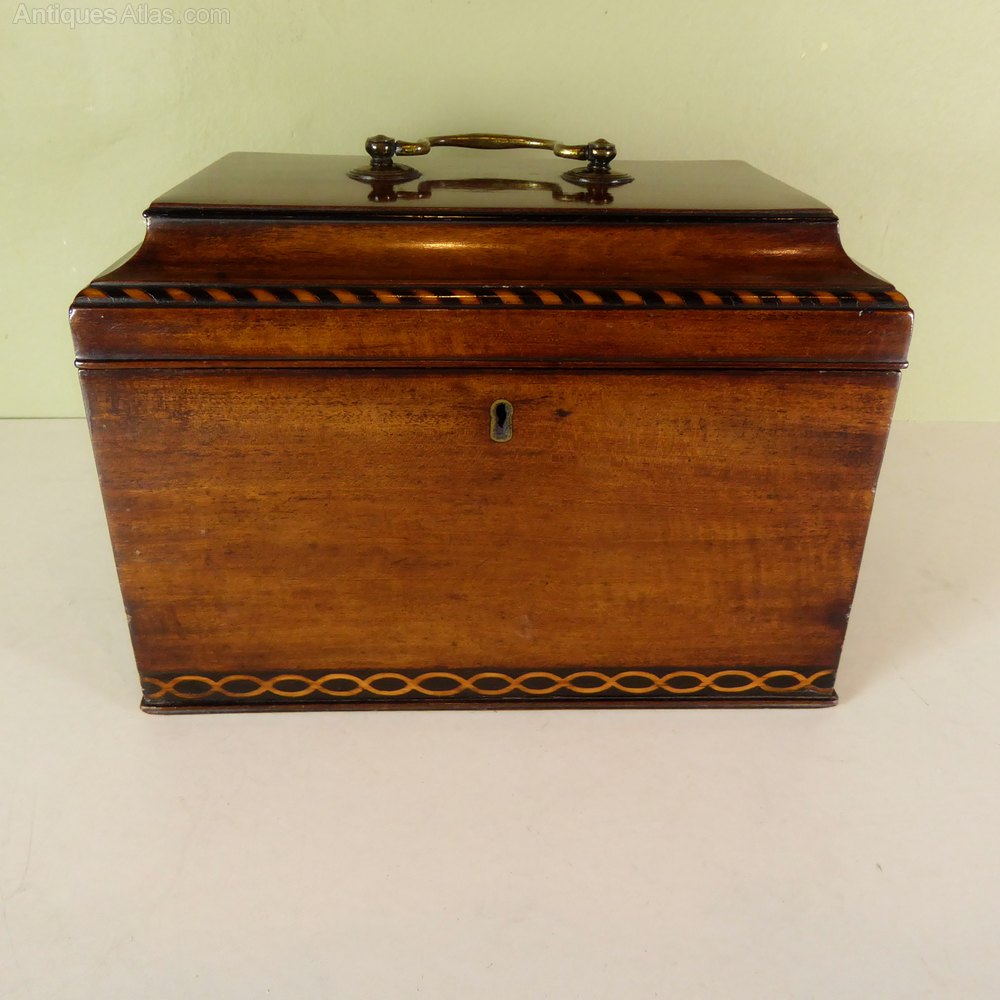 Antiques Atlas - Large 18th C Mahogany Tea Caddy
