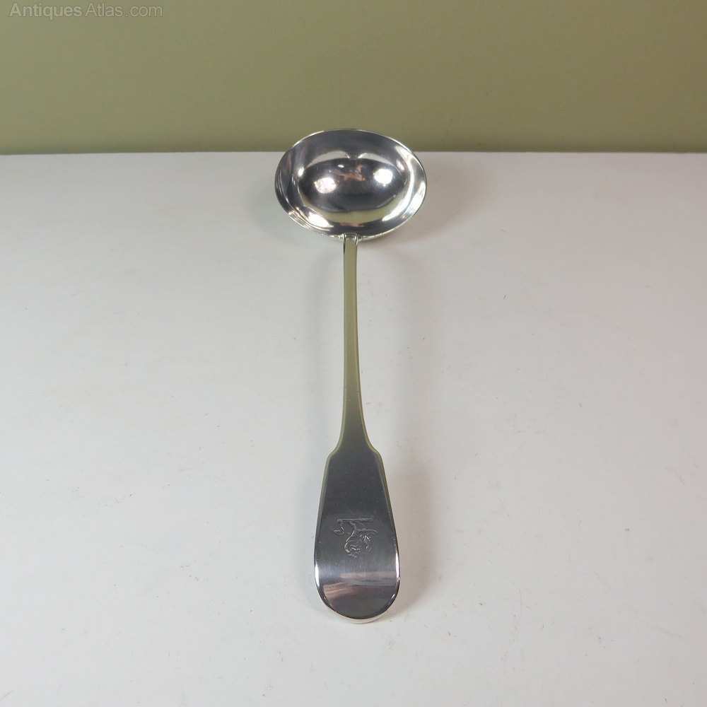 Antiques Atlas - Large 19th C Solid Silver Ladle