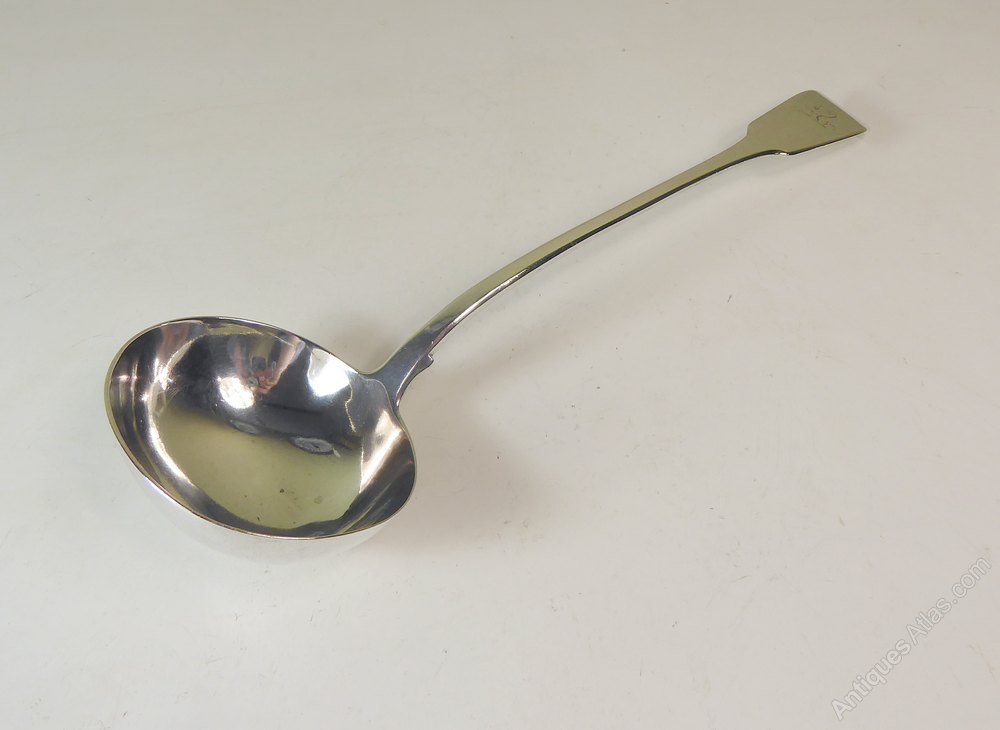 Antiques Atlas - Large 19th C Solid Silver Ladle