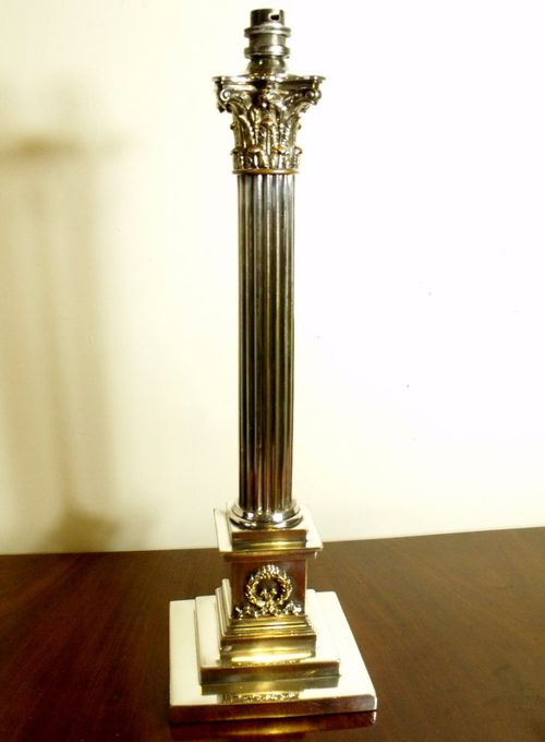Antiques Atlas - Large Silver Plated Lamp Base