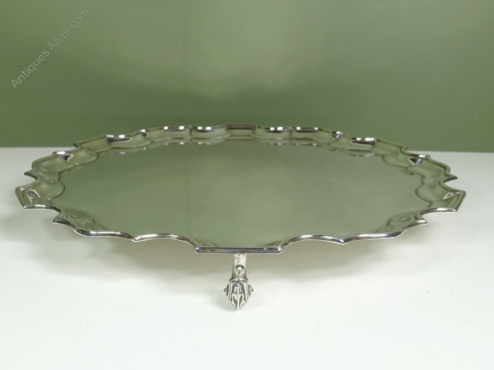 Antiques Atlas - Large Solid Silver Salver, 1908