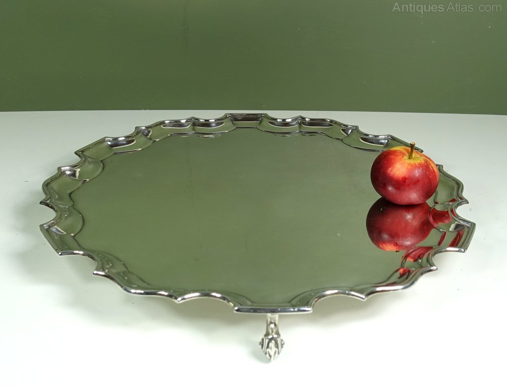 Antiques Atlas - Large Solid Silver Salver, 1908