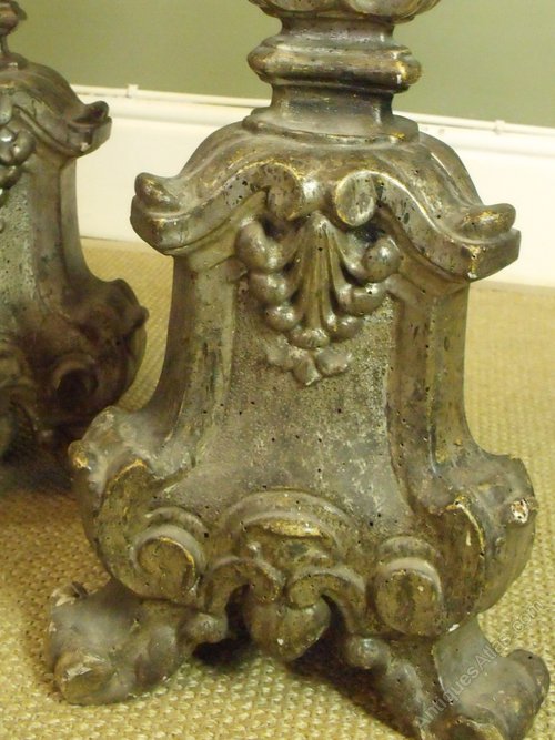 Antiques Atlas - Pair 18th C Silver Gilt Pricket Sticks