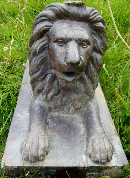 Antiques Atlas - Pair 19th C Salt-glaze Lions