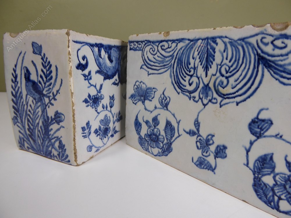 Antiques Atlas - Pair Of 18th C Delft Flower Bricks