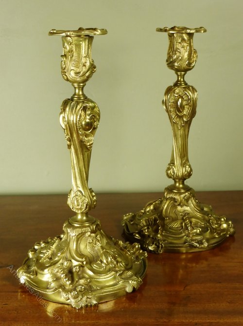 Antiques Atlas - Pair Of 18th C Rococo Candlesticks