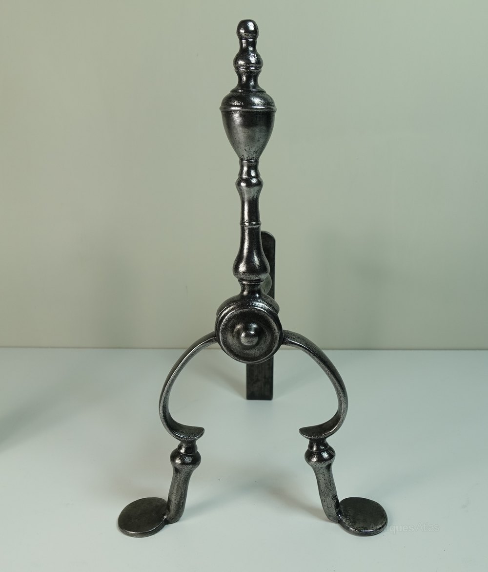 Antiques Atlas - Pair Of Georgian Steel Fire Dogs